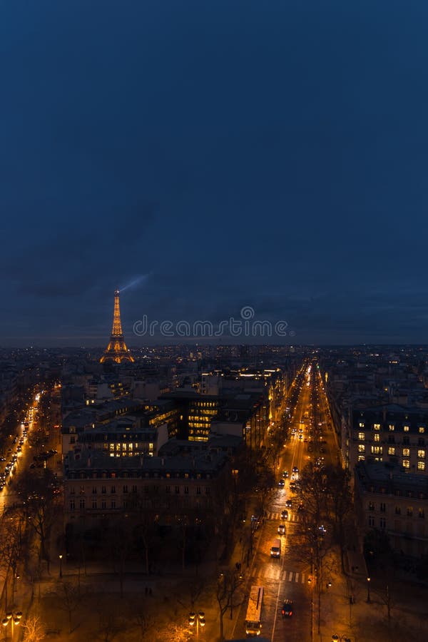 Enlightened Paris Rooftop View Editorial Image - Image of enlightened ...