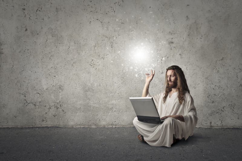 Enlightenment stock image. Image of miracle, laptop, catholic - 63582291