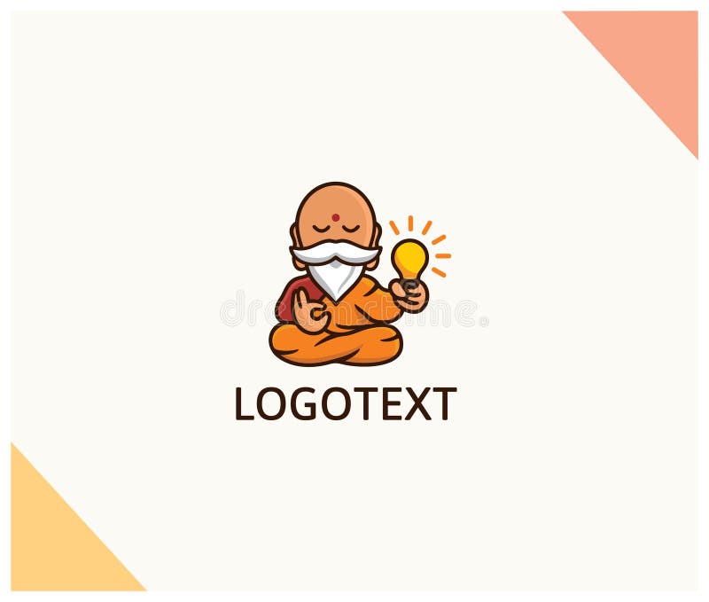 Monk with Bulb Logo Illustration Design [vector] Stock Vector ...