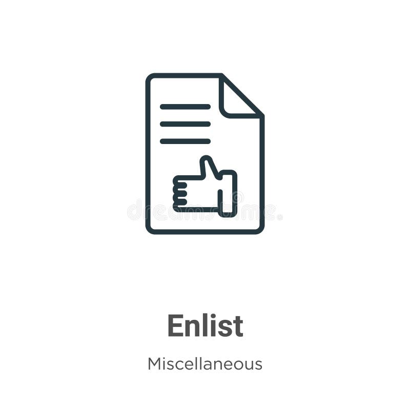 Enlist Icon in Trendy Design Style. Enlist Icon Isolated on White ...