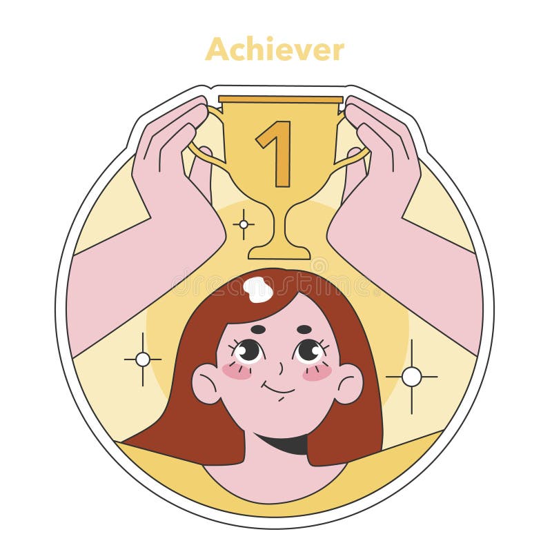 Enneagram Achiever Type Illustration. Flat Vector Illustration Stock ...