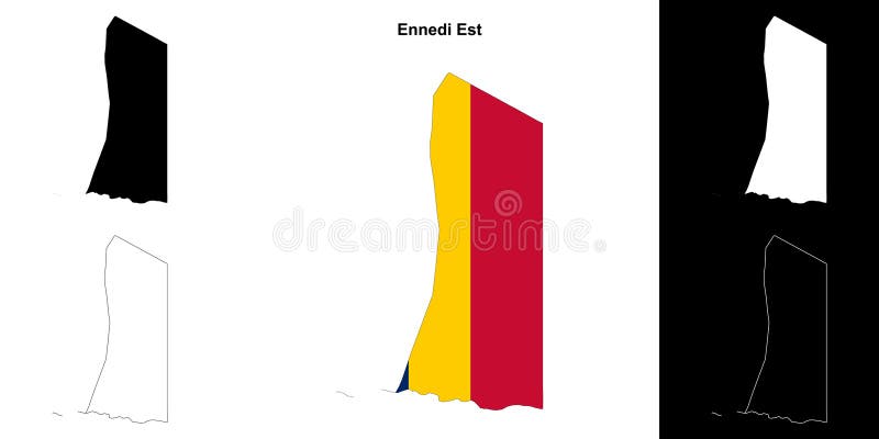 Ennedi Est outline map stock illustration. Illustration of outline ...