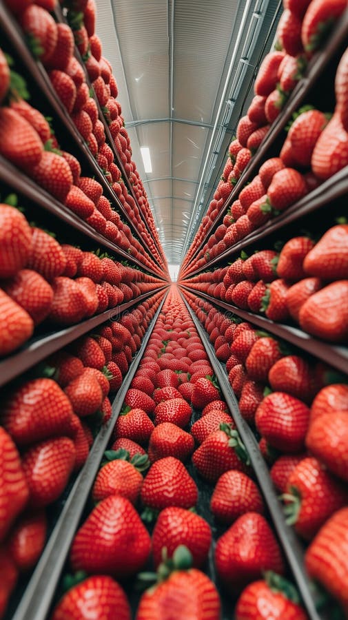 Enormous Arrangement of 75000 Strawberries Displayed in Artistic Rows ...