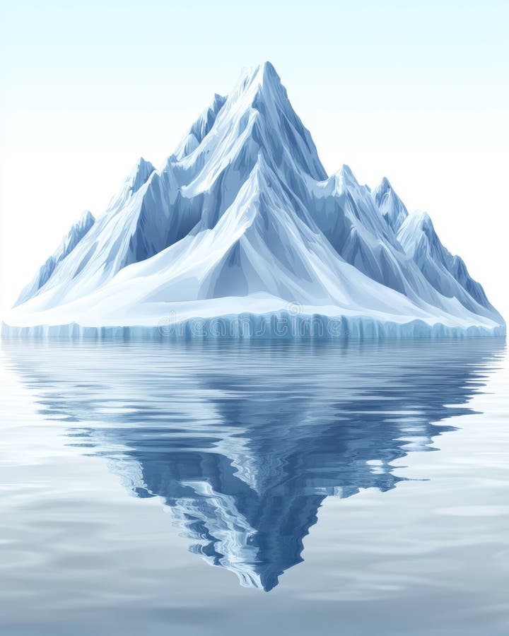 An Enormous Blue Iceberg, Isolated with a Transparent Background Stock ...
