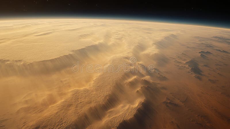 Enormous Desert Storm Covering the Landscape, Seen from Space. View ...