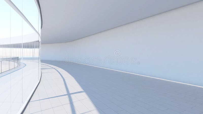 Enormous White Hall with Exterior Lighting Large Internal Architecture ...