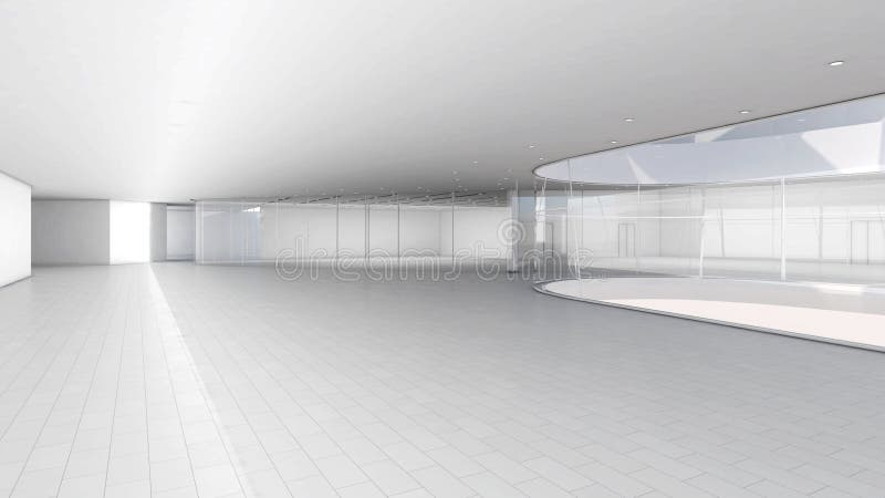 Enormous White Hall with Exterior Lighting Large Internal Architecture ...