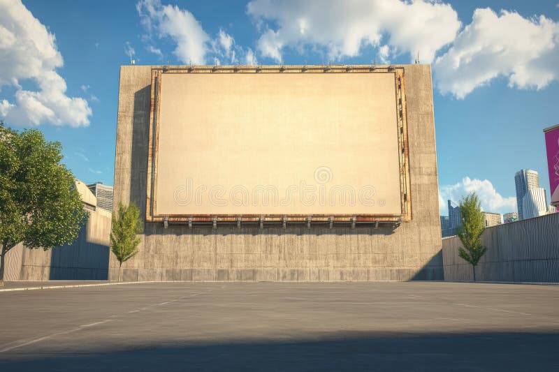 An Enormous White Placeholder for an Advertising Billboard is Situated ...