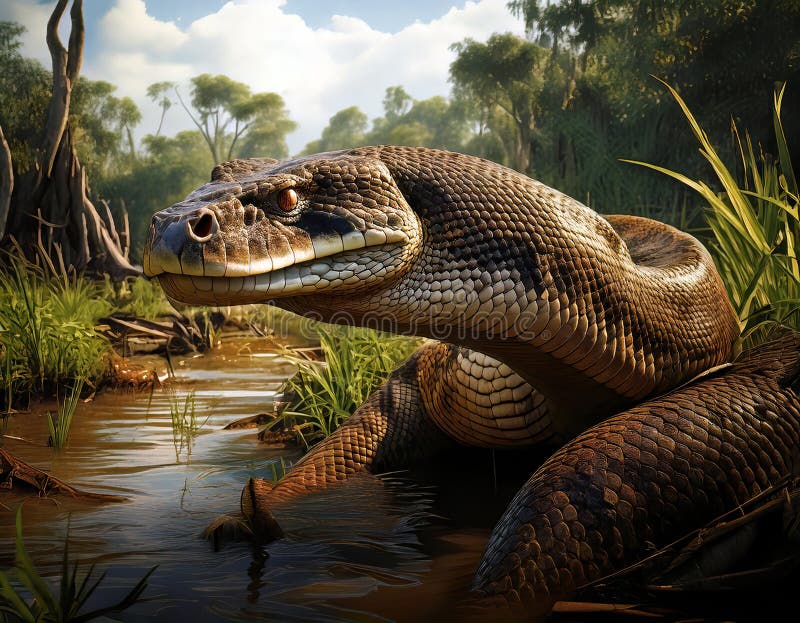 Enormus Snake Creeping in Westlands Stock Photo - Image of predator ...