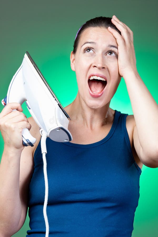 Enough housework stock photo. Image of ironing, home - 10685300