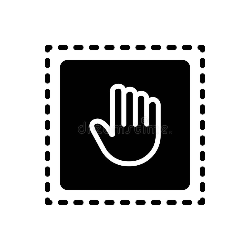 Black Solid Icon for Enough, Stop and Hand Stock Vector - Illustration ...