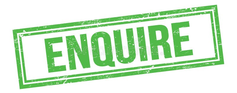 ENQUIRE Text on Green Grungy Vintage Stamp Stock Illustration ...