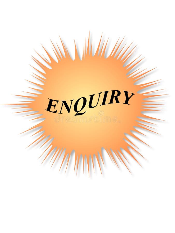 Enquiry stock illustration. Illustration of gold, spark - 9957451