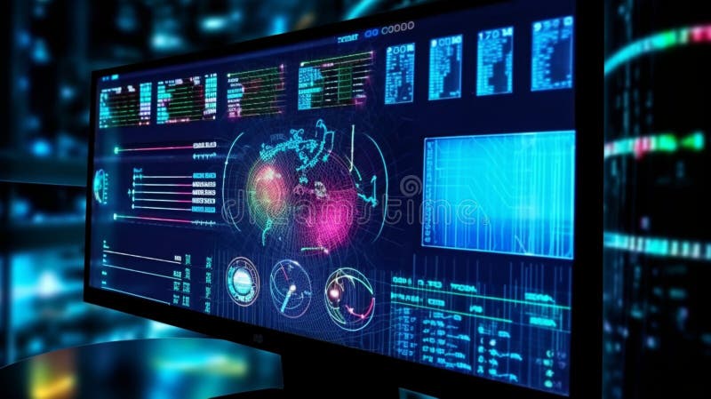Enriched Data Monitoring, Monitor Screen Perspective Displaying Digital ... Enriched Data Monitoring, Monitor Screen Perspective Displaying Digital ...