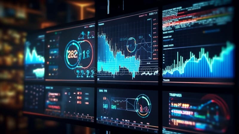 Enriched Data Monitoring, Monitor Screen Perspective Displaying Digital ... Enriched Data Monitoring, Monitor Screen Perspective Displaying Digital ...