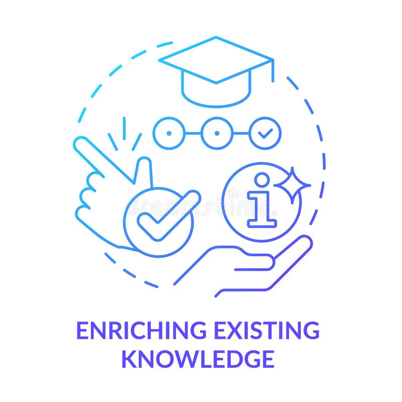 Enriching Existing Knowledge Blue Gradient Concept Icon Stock Vector ...