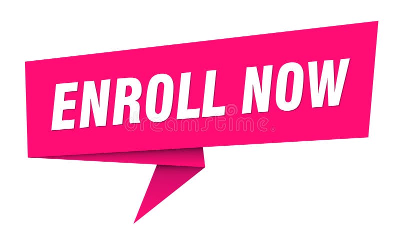 Enroll Now Banner. Enroll Now Speech Bubble, Label, Sticker, Sign ...