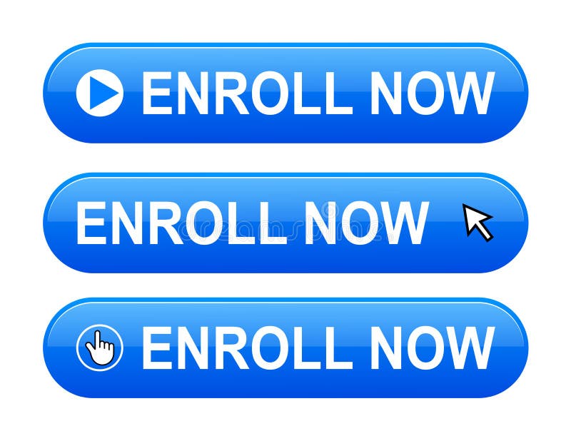 Enroll now button stock vector. Illustration of glossy - 121749911