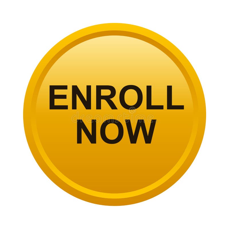 Enroll now button stock vector. Illustration of icons - 121749144