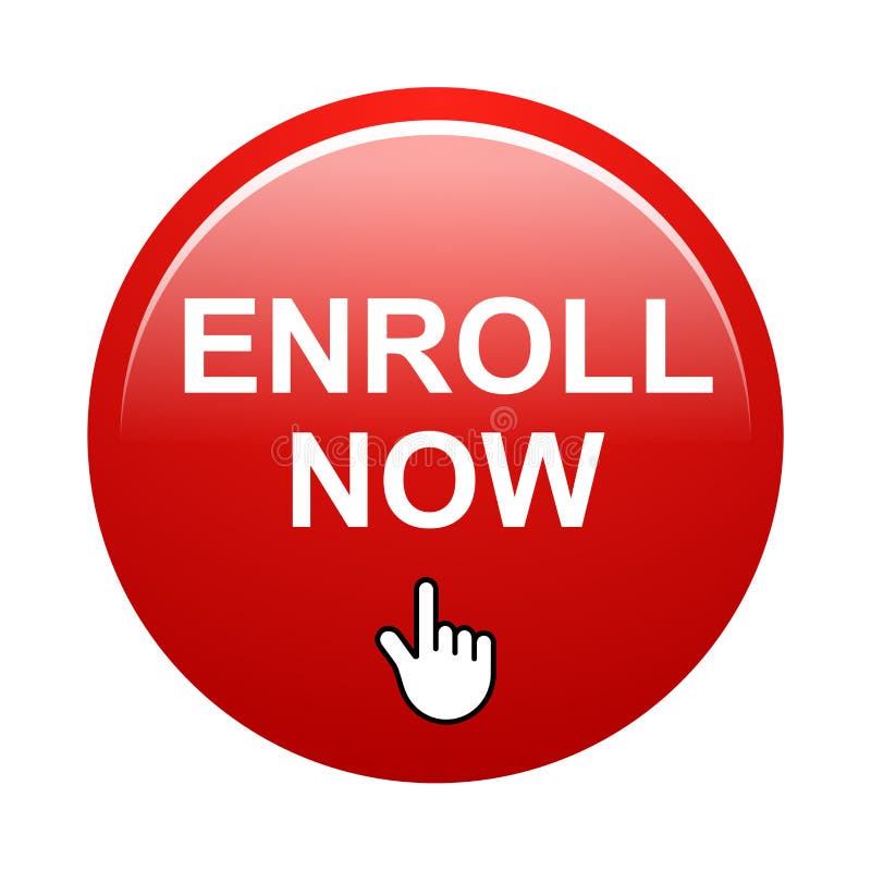 Enroll now button stock vector. Illustration of internet - 121800043