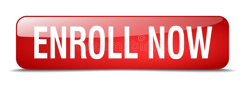 Enroll Now Red Square Isolated Web Button Stock Vector - Illustration ...