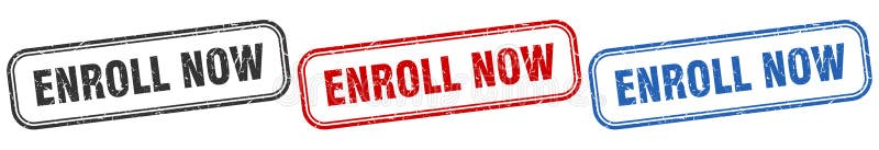 Enroll Now Red Square Sticker Stock Vector - Illustration of sign ...