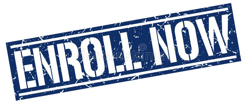 Enroll now square stamp stock vector. Illustration of grunge - 90290564