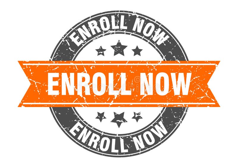 Enroll now stamp stock vector. Illustration of emblem - 162727203