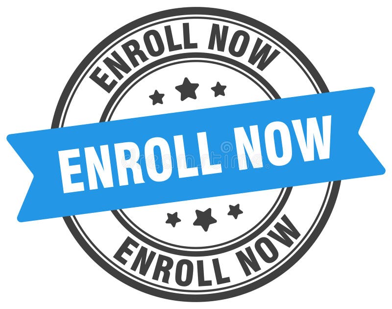 Enroll Now Stamp. Enroll Now Label on Transparent Background. Round ...