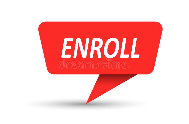Enroll. Vector Banner, Pointer, Sticker, Label or Speech Bubble Stock ...