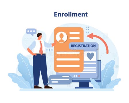 Enrollment Process Visualized. Flat Vector Illustration Stock Vector ...