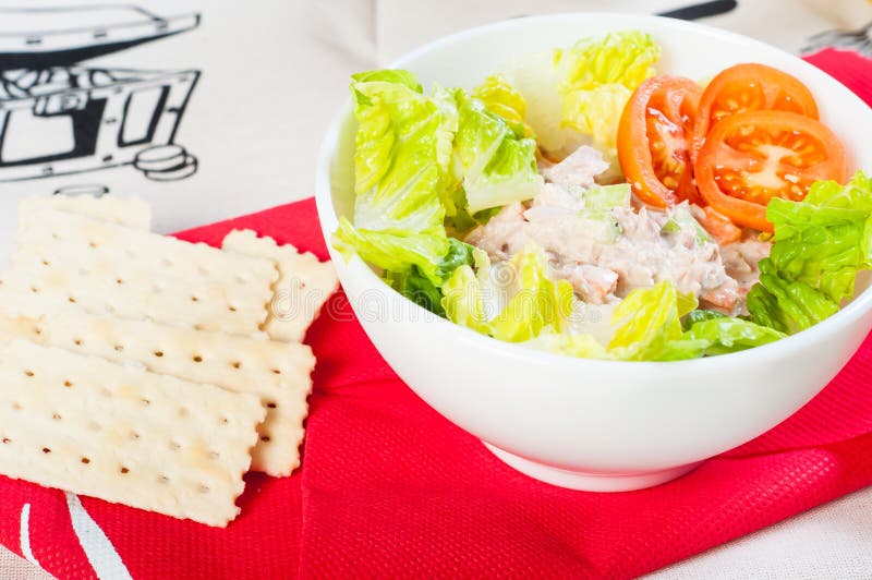 Ensalada De Atún Con Las Galletas Foto de archivo - Imagen de dieta ...