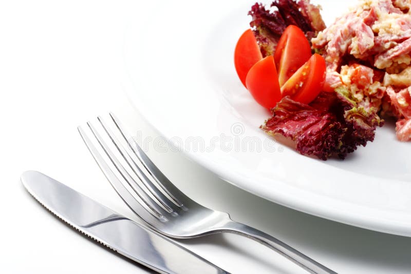 Ensalada Fumada De Los Alimentos Foto de archivo - Imagen de cebolla ...