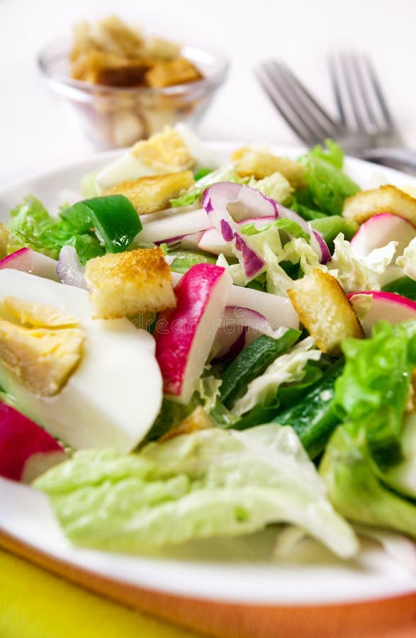 Ensalada verde fresca imagen de archivo. Imagen de plato - 17447847