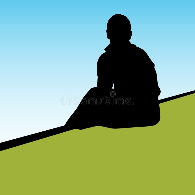 Ensam person vektor illustrationer. Illustration av sörja - 16457486