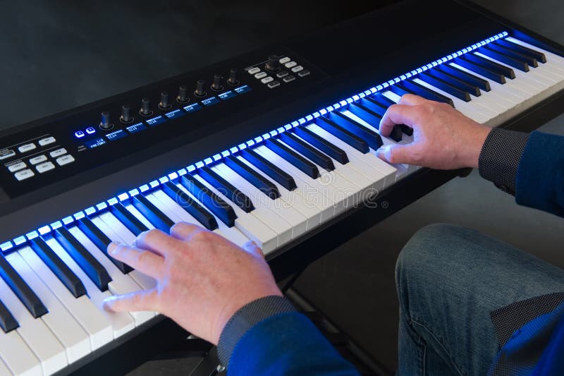 Playing a keyboard stock image. Image of rhythm, artist - 125032995