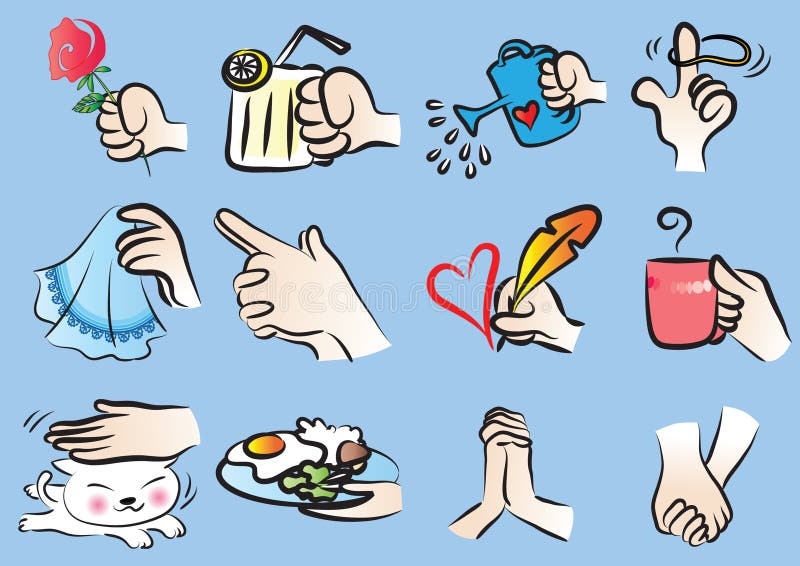 Ensemble D'action De Main De Dessin De Vecteur Illustration Stock ...