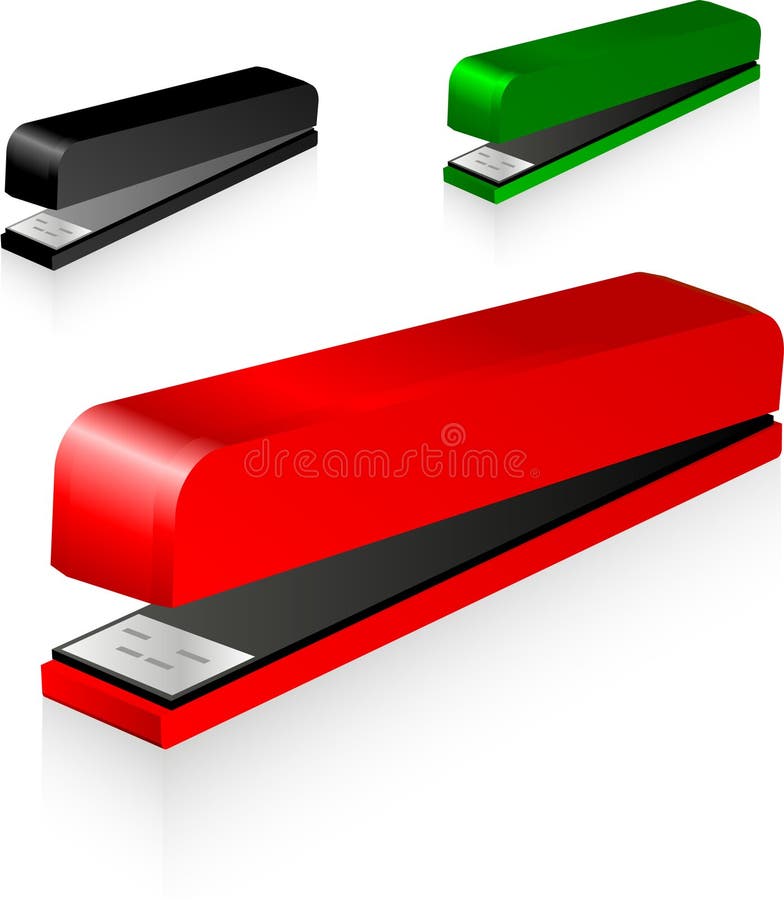 Ensemble d'agrafeuse illustration stock. Illustration du agrafeuse ...