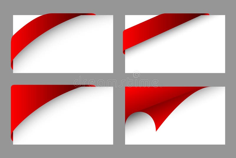 Ensemble D'angle Rouge De Rubans Illustration de Vecteur - Illustration ...