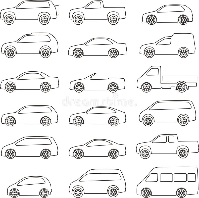 Contour De Voiture. Illustration Vectorielle. Illustration de Vecteur ...