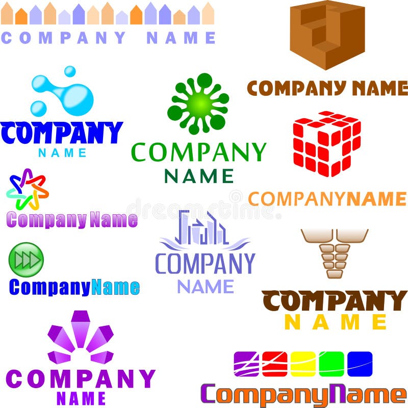 Ensemble D'exemples Assortis De Logo Illustration de Vecteur ...