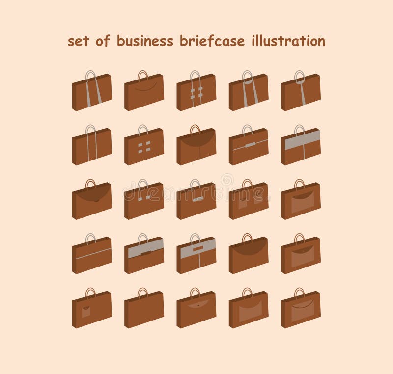 Ensemble D'exemples De Mallette D'affaires Illustration de Vecteur ...