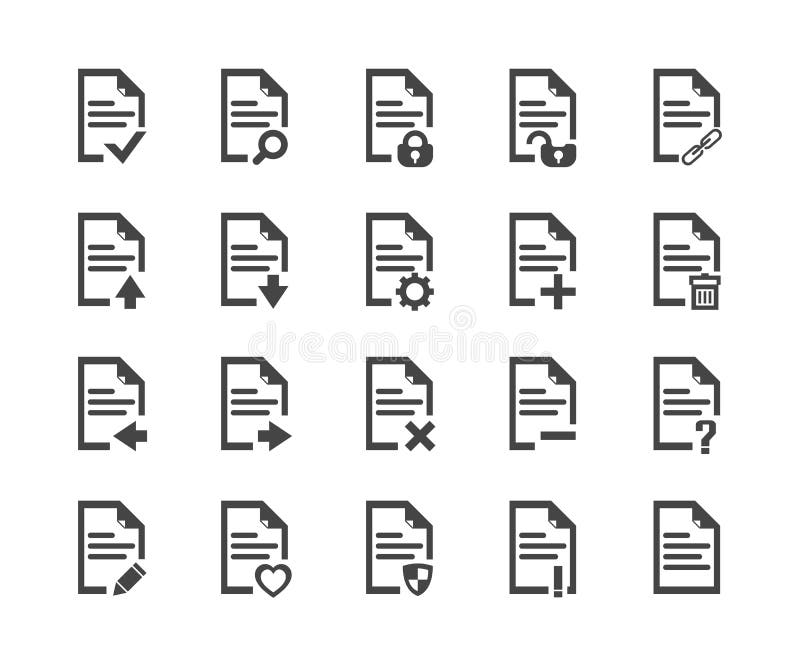 Ensemble D'icône De Document, Symbole De Vecteur Illustration de ...