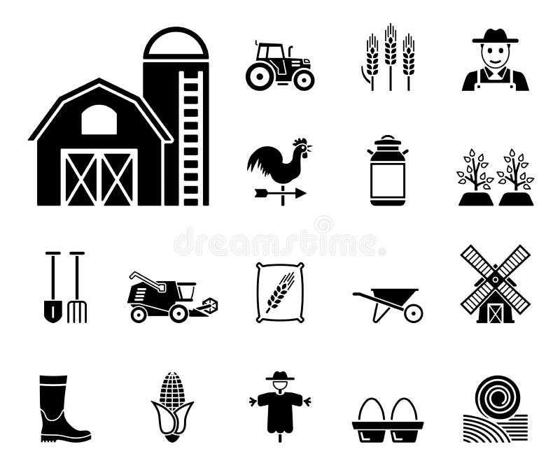 Ensemble d'icône de ferme illustration de vecteur. Illustration du ...