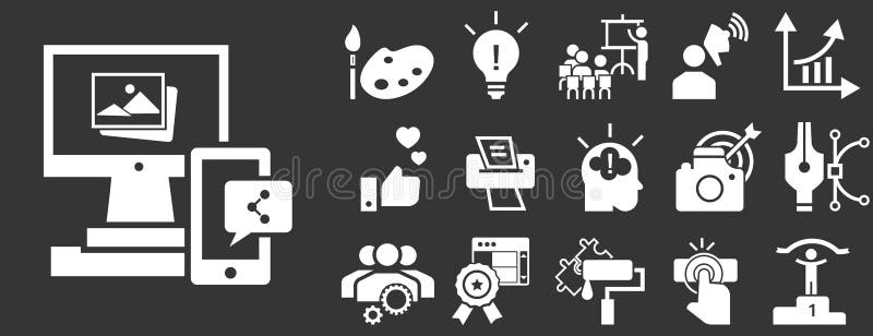 Ensemble D'icône De Marque, Style Simple Illustration de Vecteur ...