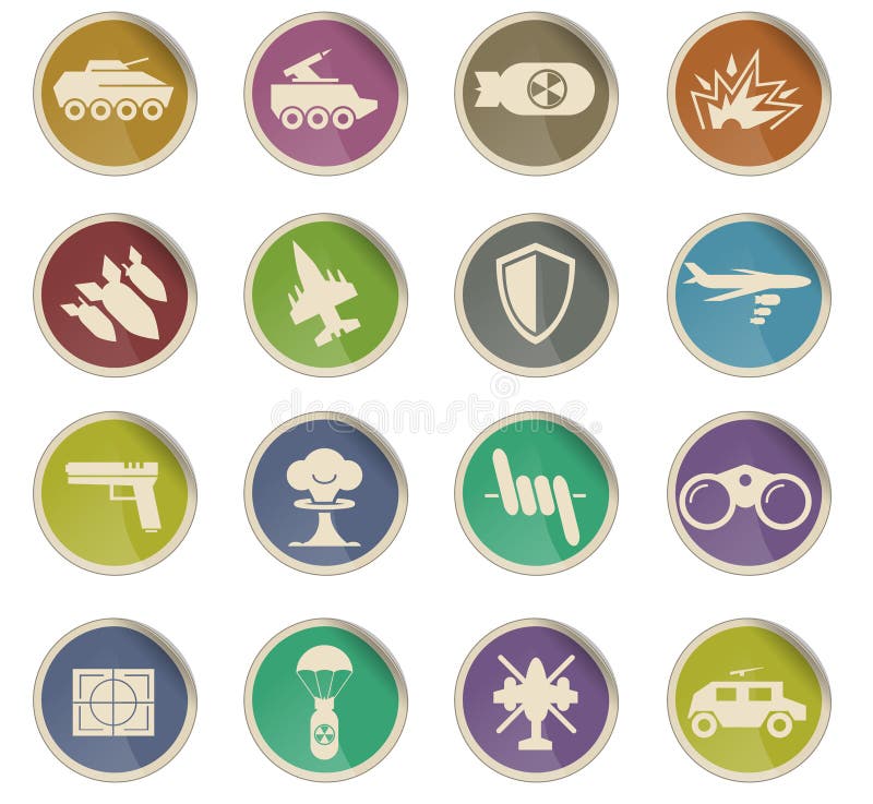 Ensemble D'icône De Symboles De Guerre Illustration de Vecteur ...
