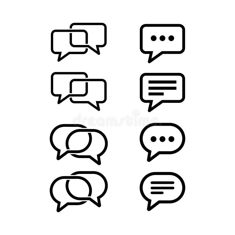 Ensemble D'icônes De Bulles De Discussion Illustration Vectorielle ...