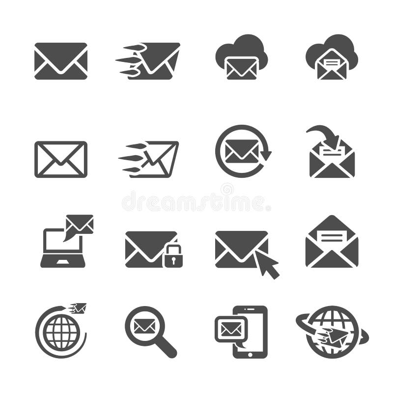 Ensemble D'icône D'application D'email, Vecteur Eps10 Illustration de ...