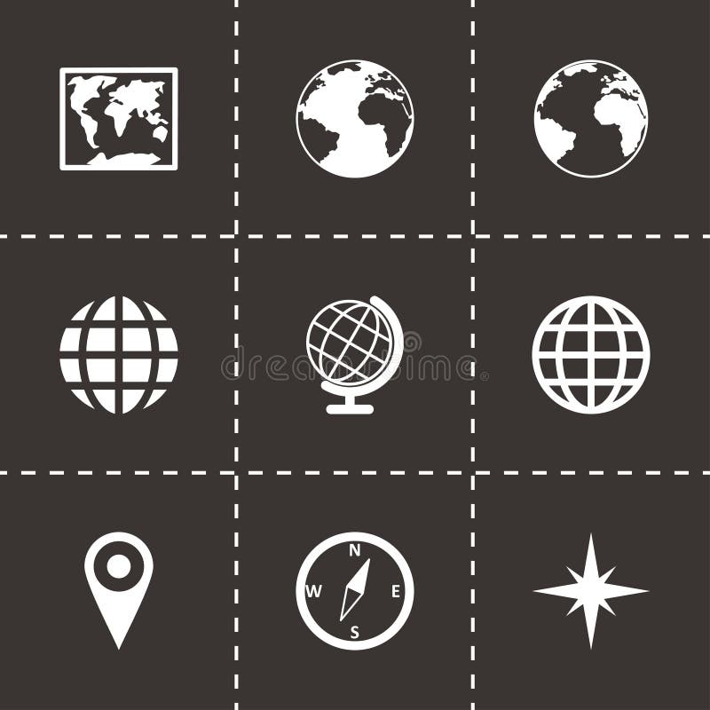 Ensemble D'icône De Carte Du Monde De Vecteur Illustration de Vecteur ...