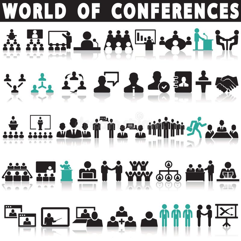 Vecteur D'icône De Conférence Icône Collective, Bouton Social De Réseau ...